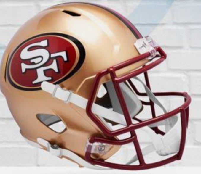 San Francisco 49ers Throwback Mini Speed Helmet 1996 - 2008 Red Mask ...